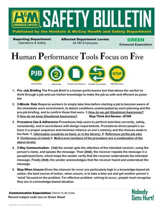 Safety bulletin focus on 5 hu tools | PDF