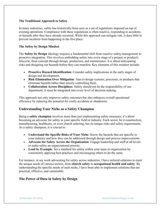 Safety By Design - A Forward-thinking approach that embeds safety into ...