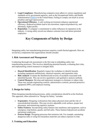 Safety by Design Integrating Employee Protection into Manufacturing ...