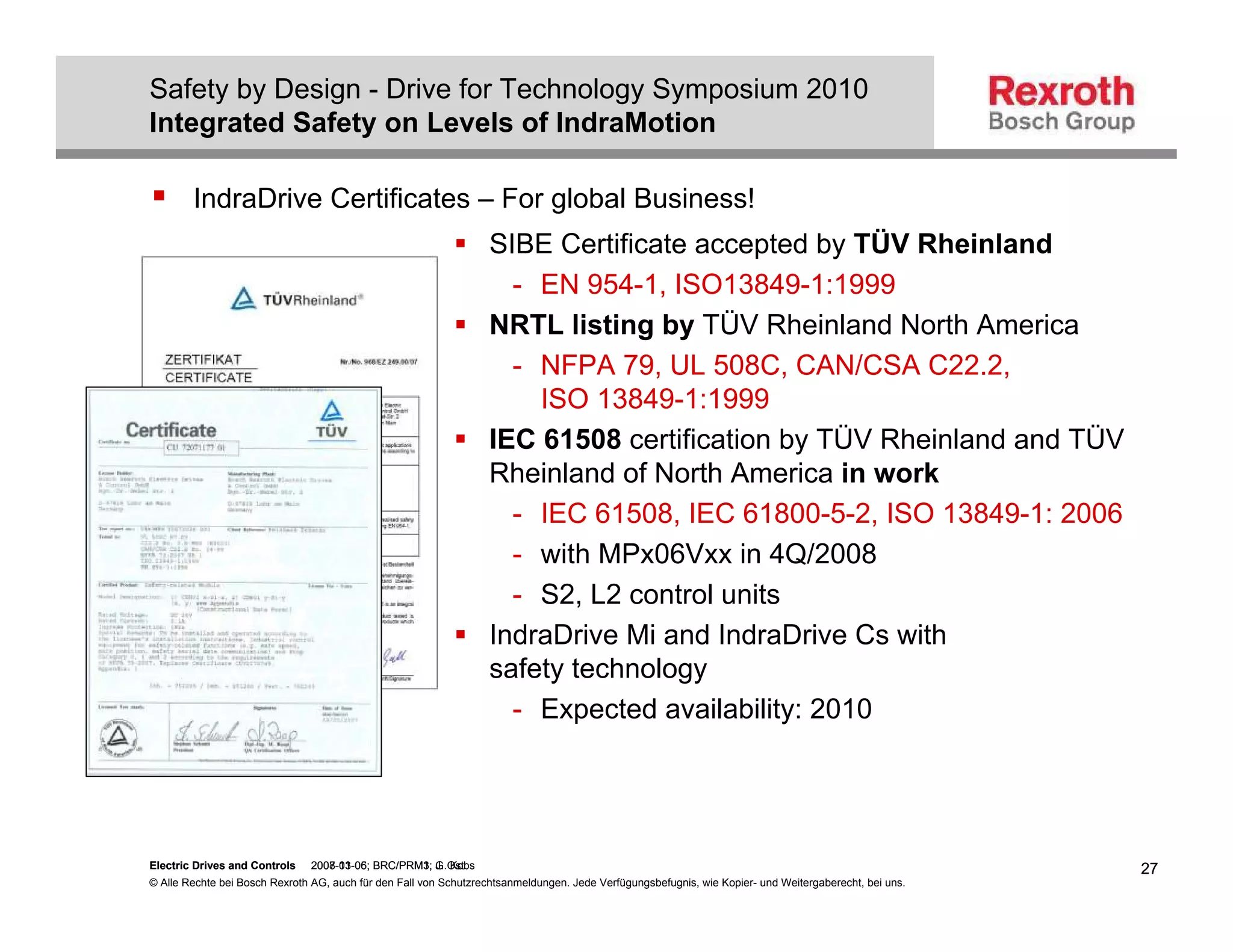 Safety by Design: Soft Safety, Safe PLC and Integrated Drive Technology | PDF