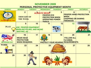 2009 Safety Calendar | PPT
