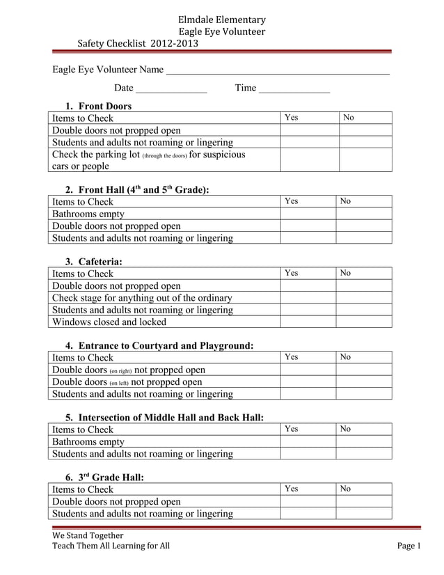 Safety checklist | PDF