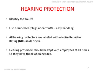 Safety checklist | PPTX | Civil Engineering Industry | Industries