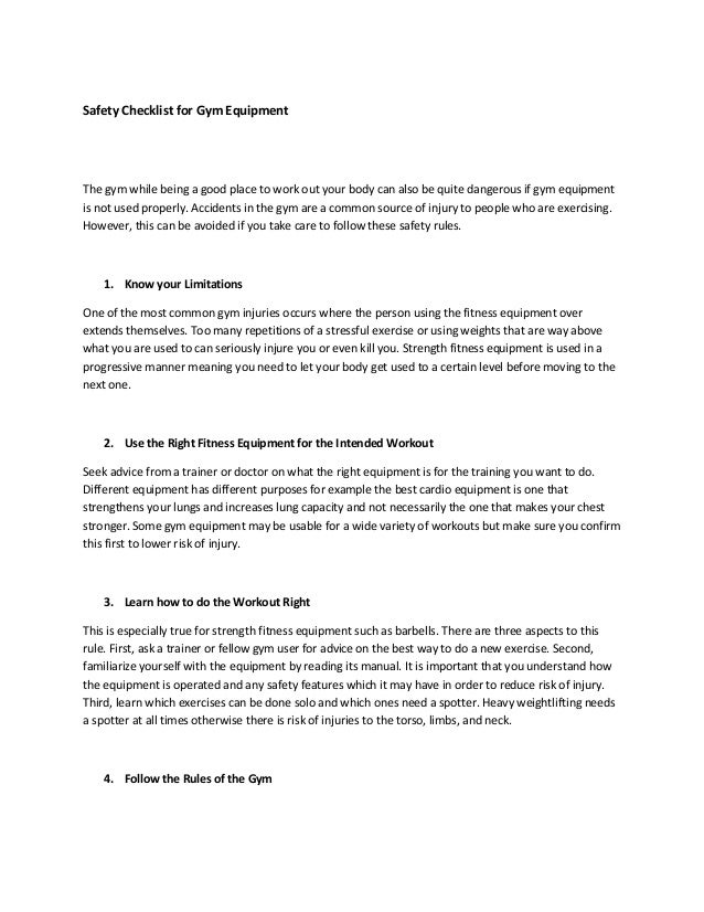 Safety Checklist For Gym Equipment Www gymandfitness au 20 Ju safety-checklist-for-gym-equipment-www-gymandfitness-au-20-ju