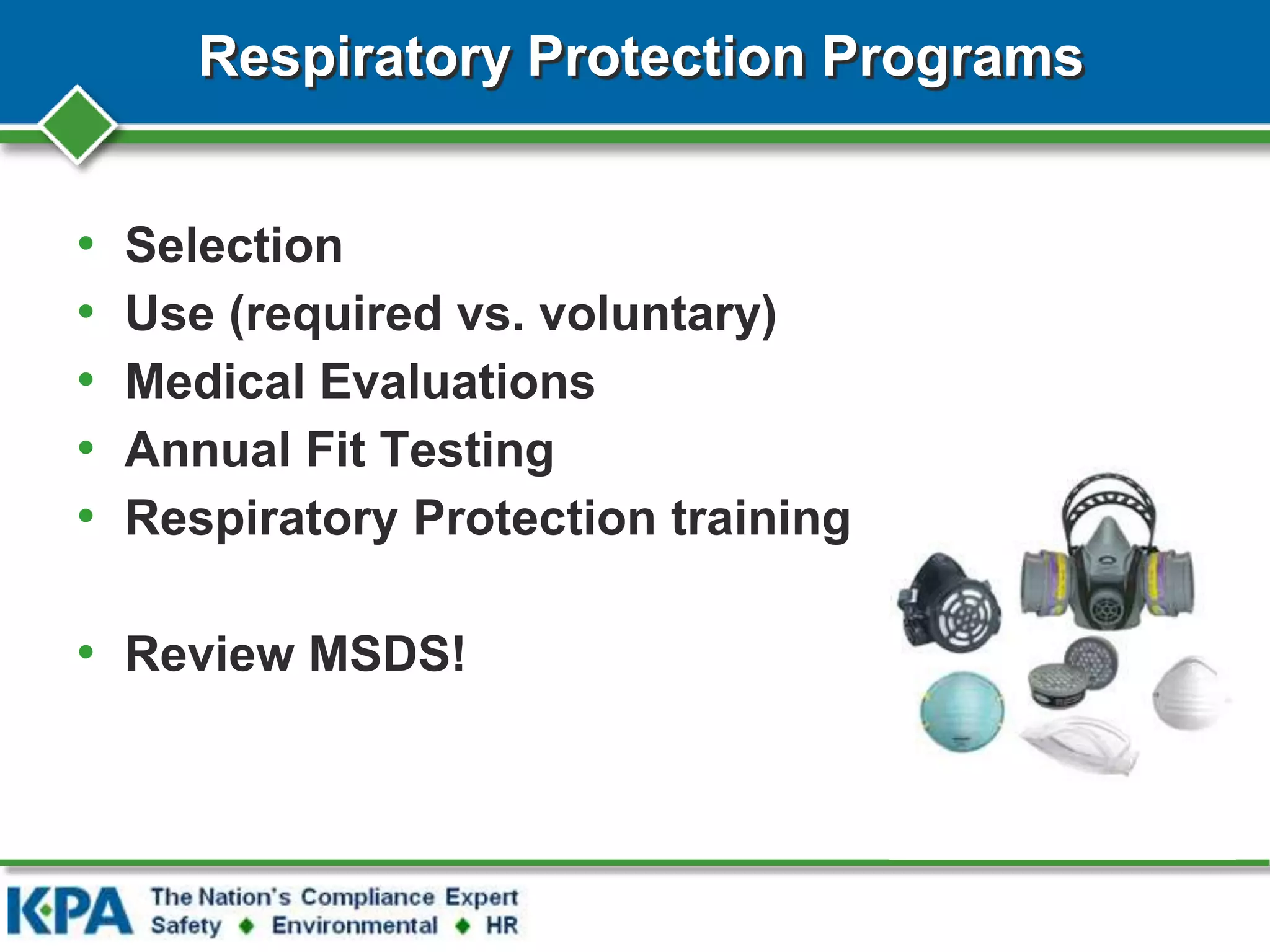 Do a Safety Checkup for your Facility OSHA/EPA/DOT Minimum Program and ...