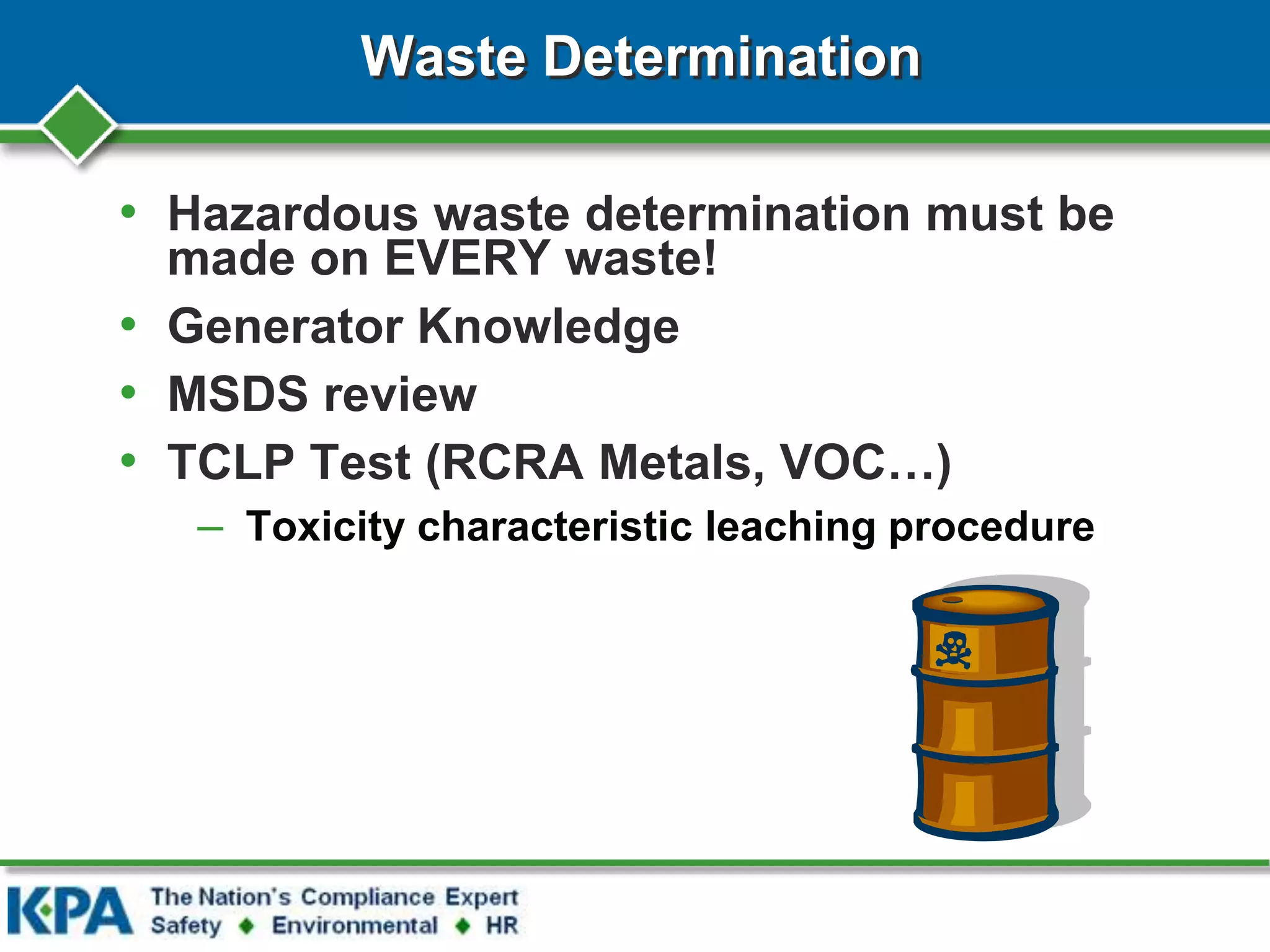 Do a Safety Checkup for your Facility OSHA/EPA/DOT Minimum Program and ...
