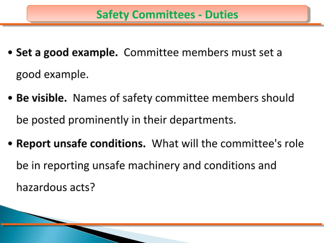 Safety commitee meeting | PPT | Events