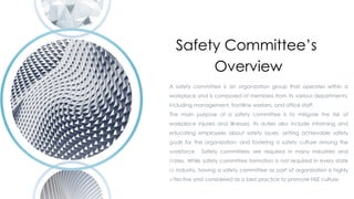 PRESENTATION ON ESTABLISHMENT OF SAFETY COMMITTEE | PPTX