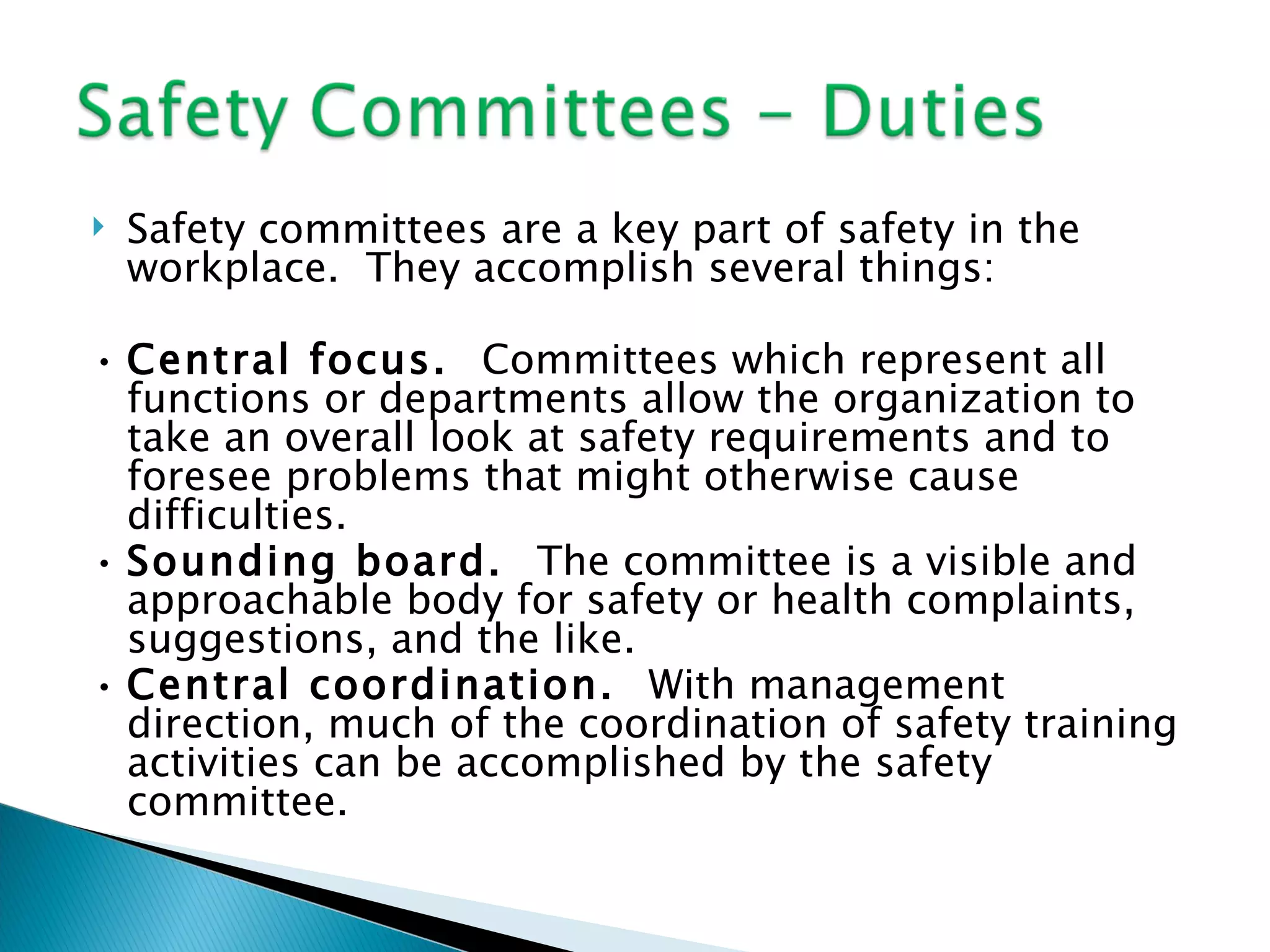 Safety committees duties 1 | PPT