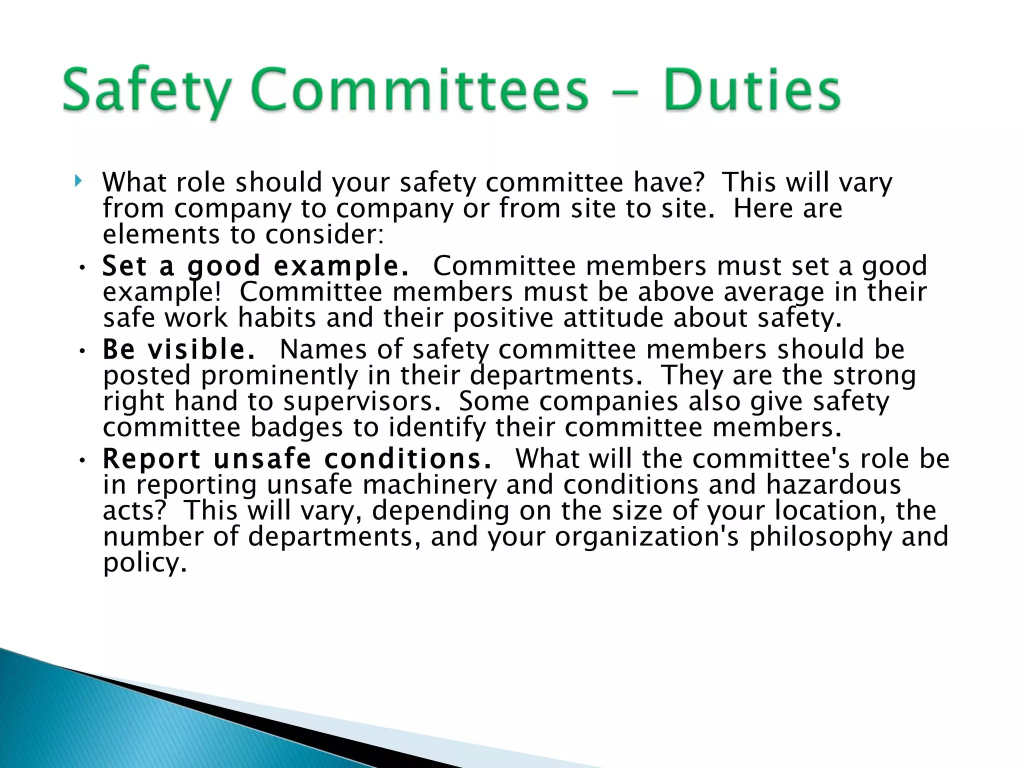 Safety committees duties 1 | PPT
