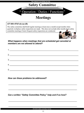 Safety committee training | PPTX