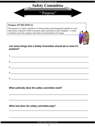 Safety committee training | PPTX