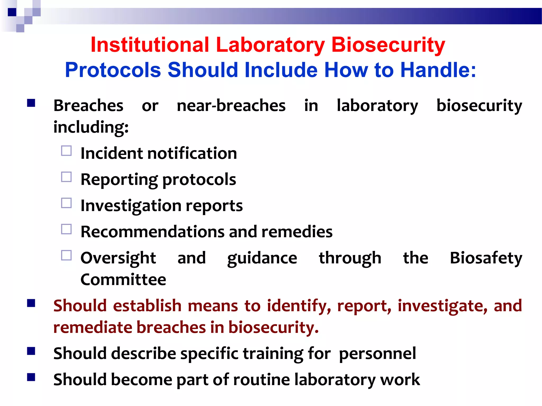 Safety considerations and guidelines veterinary microbiology laboratory ...