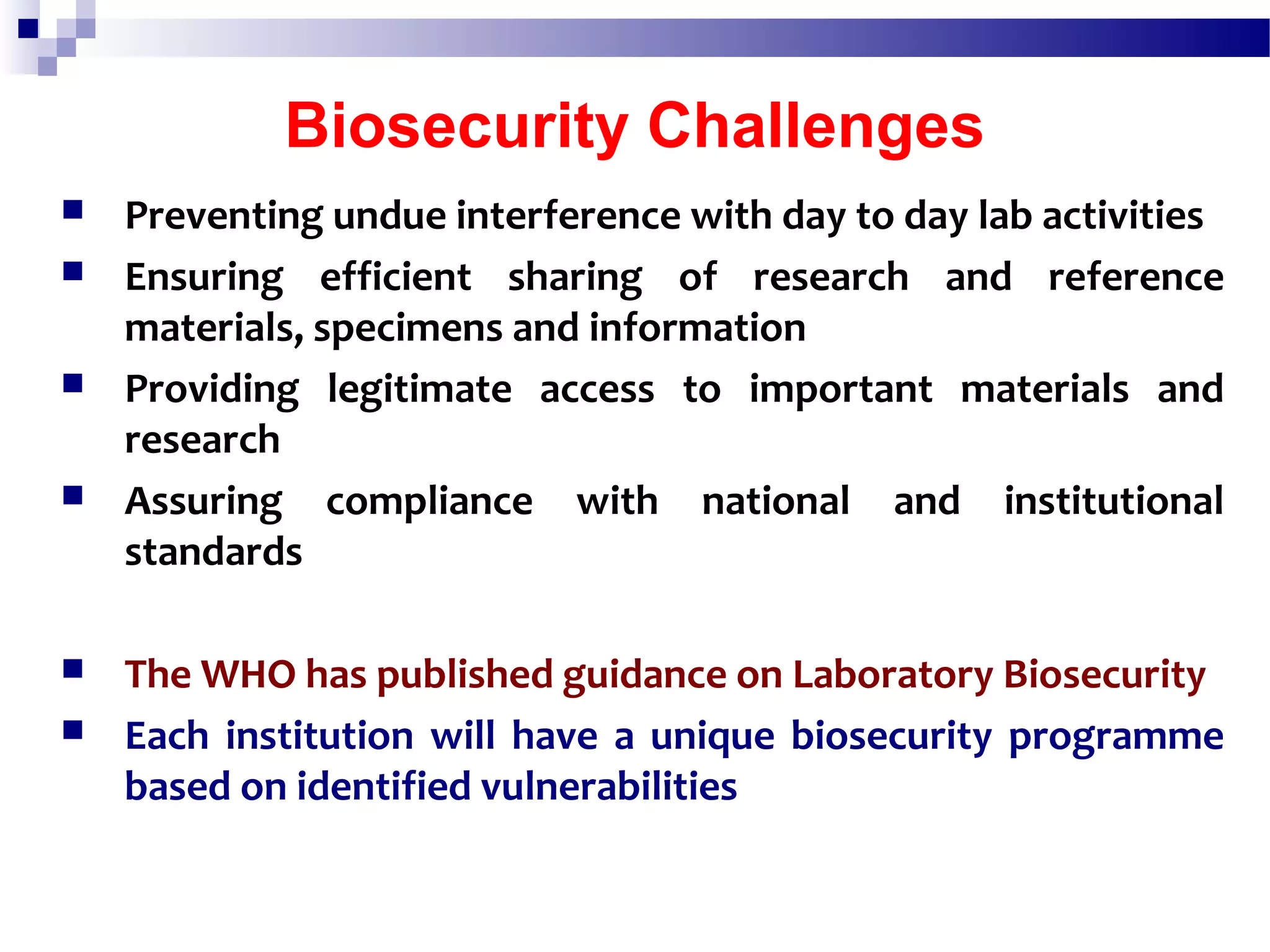Safety considerations and guidelines veterinary microbiology laboratory ...