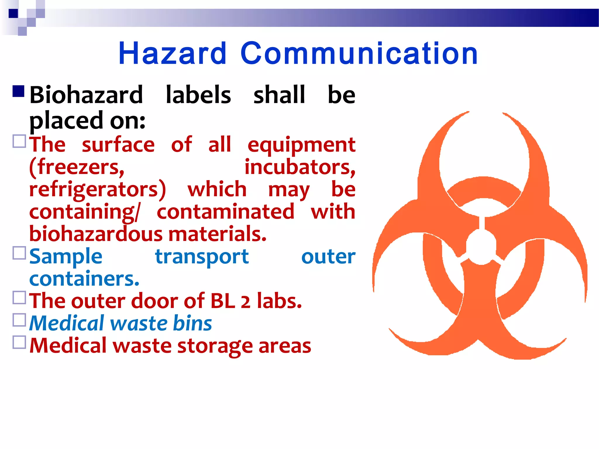 Safety considerations and guidelines veterinary microbiology laboratory ...
