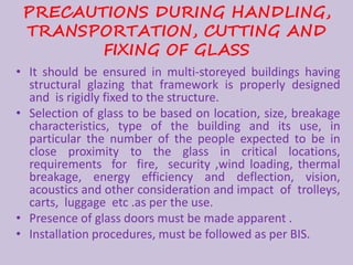 Safety considerations for use of glass in buildings | PPTX