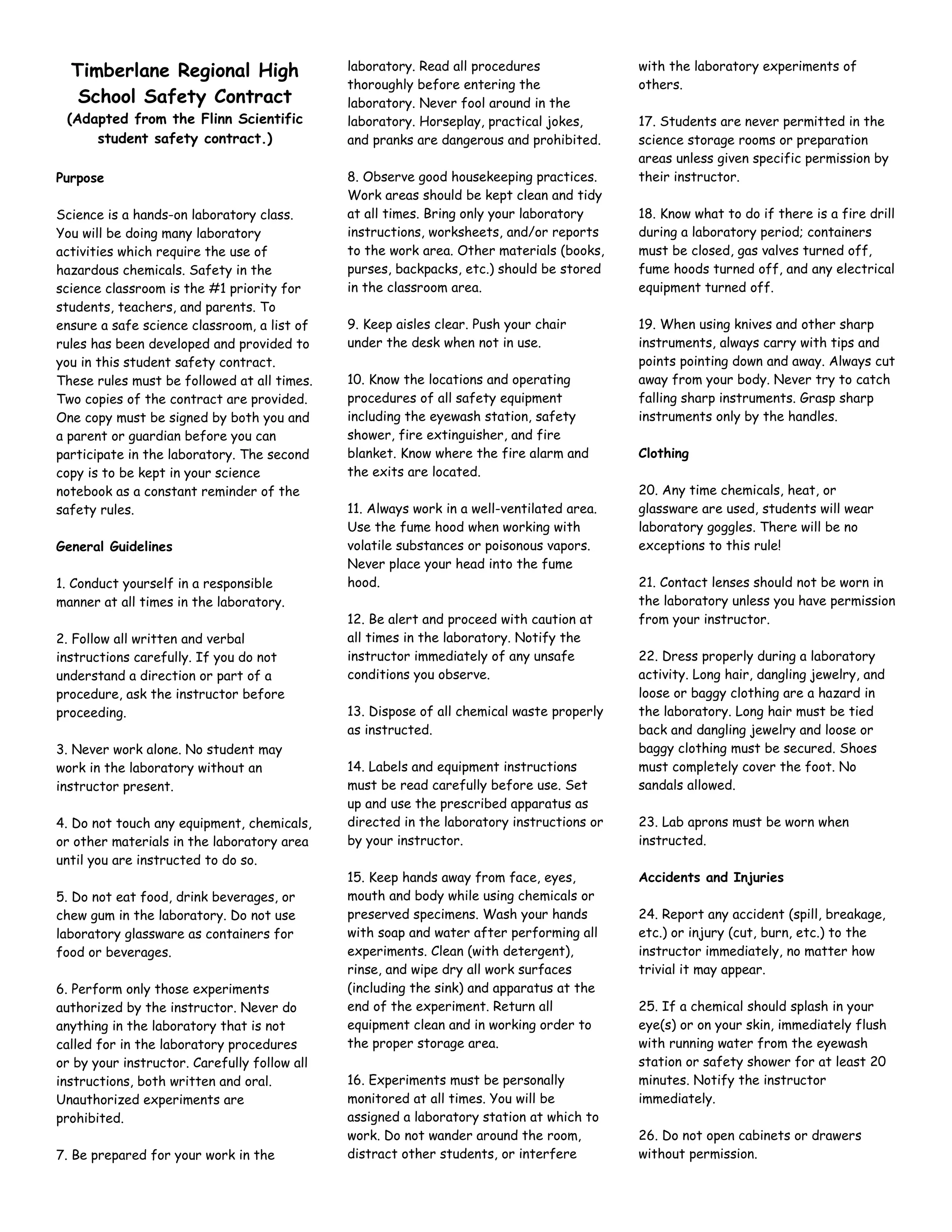 Safety contract | DOC