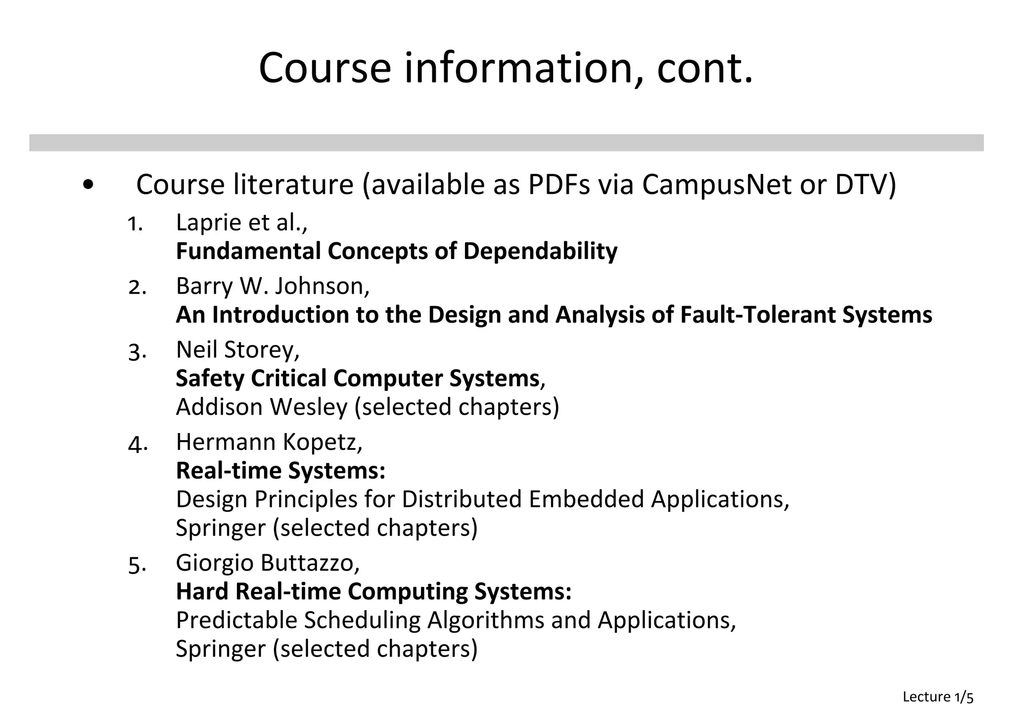Safety-Critical Embedded Systems Course | PPT