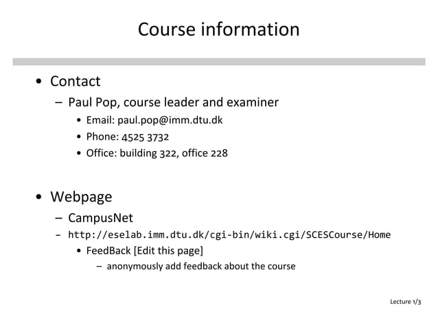 Safety-Critical Embedded Systems Course | PPT