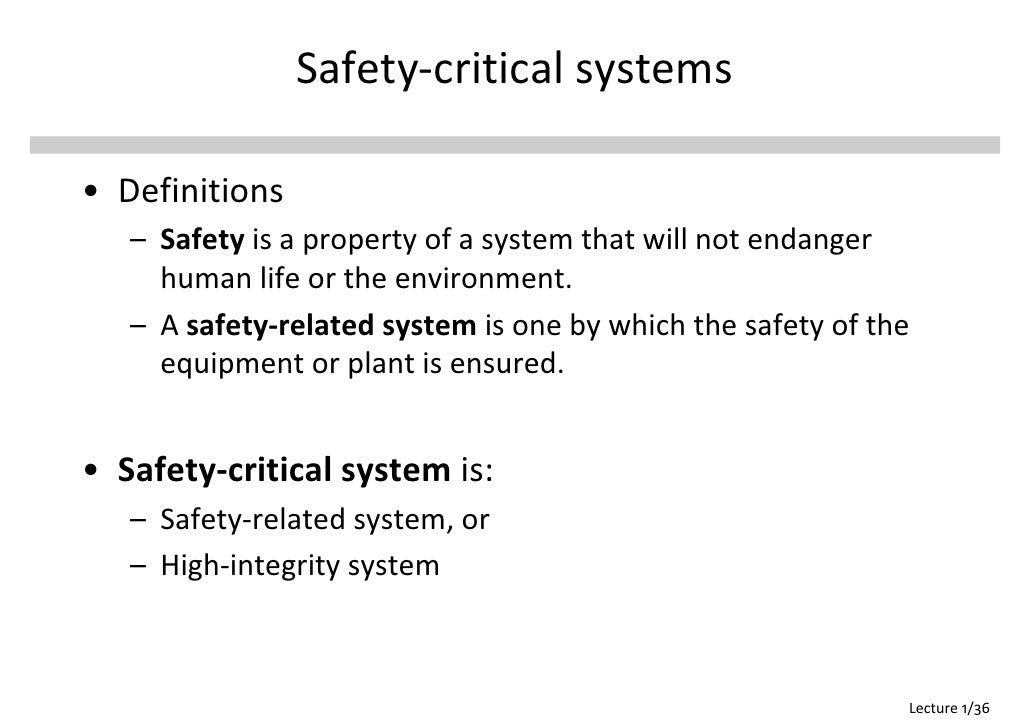 Safety Critical Embedded Systems Course