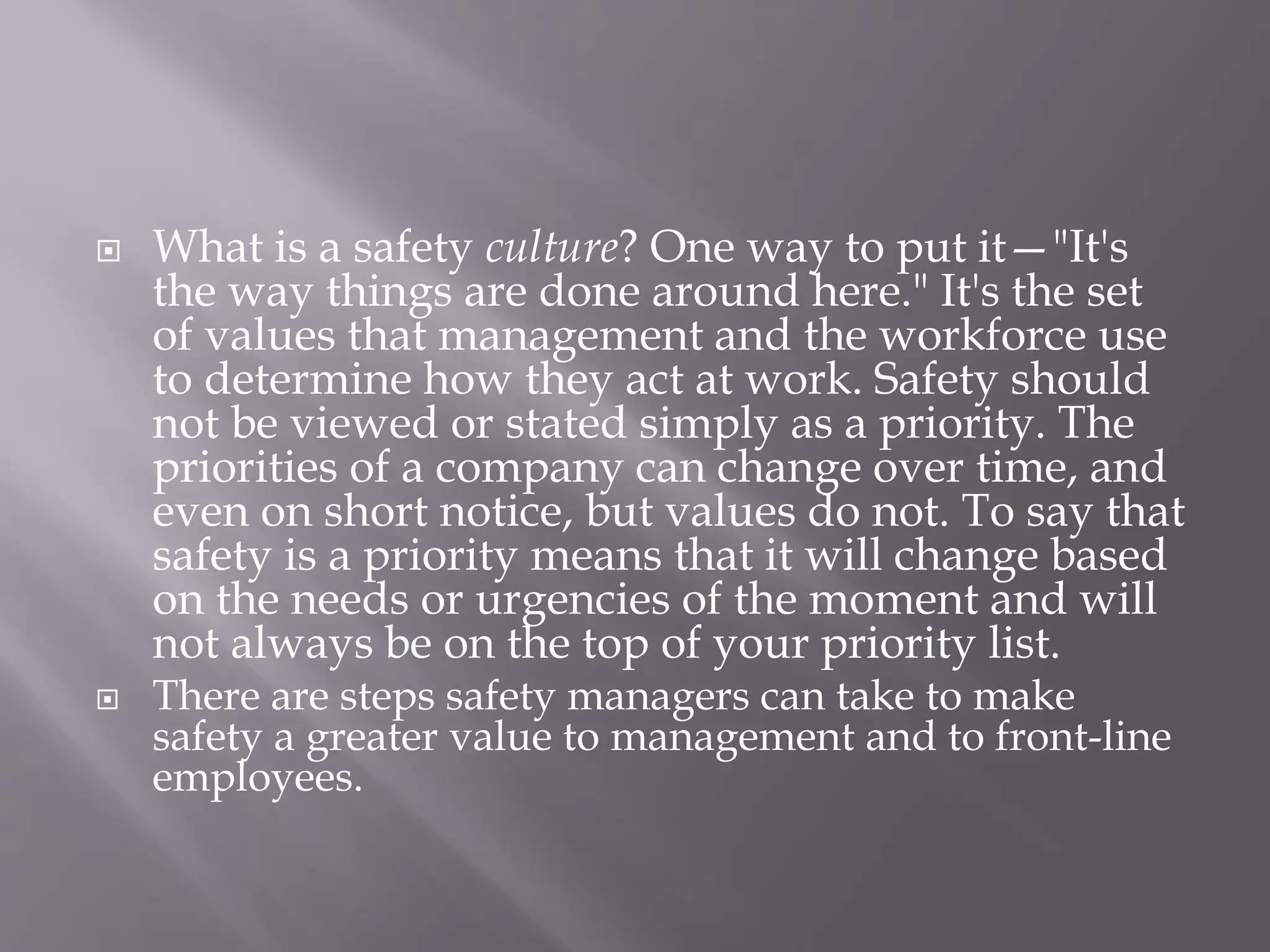Safety Culture Power Point | PPTX