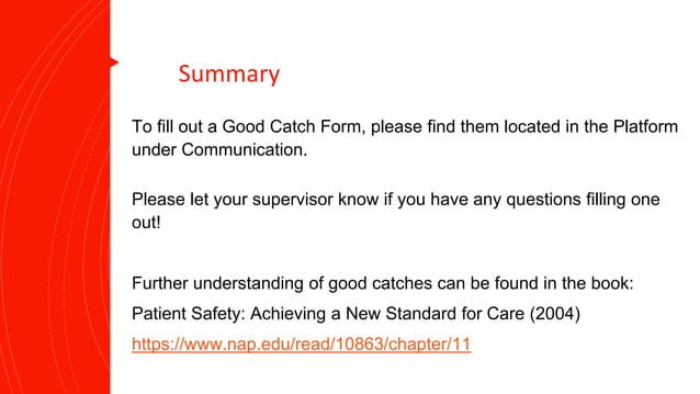 Safety Culture & Good Catch Program | PPTX