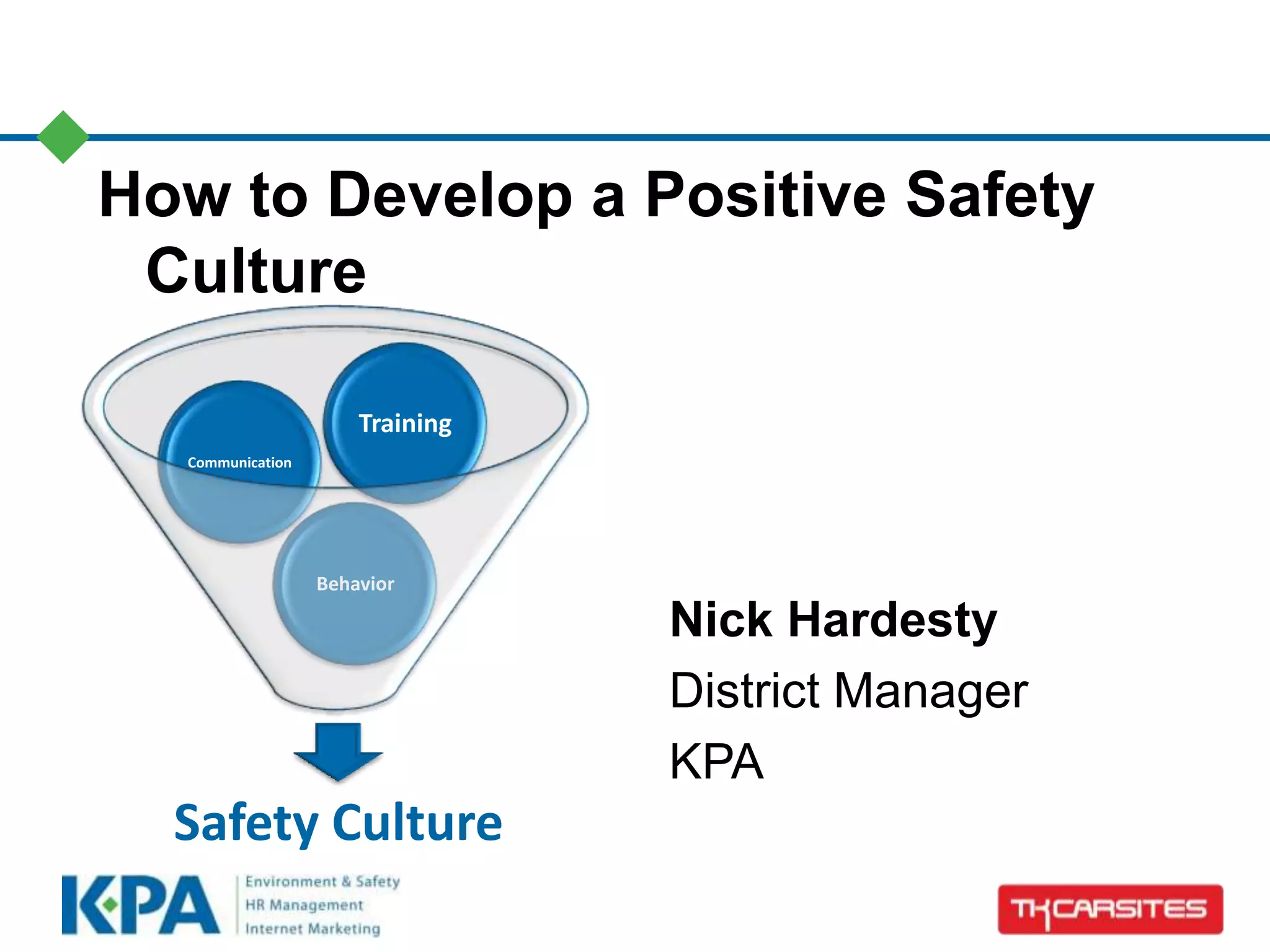 How to Develop a Positive Safety Culture | PPTX