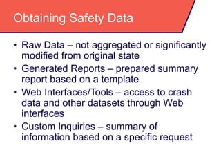 Applying Safety Data and Analysis to Performance-based Transportation ...