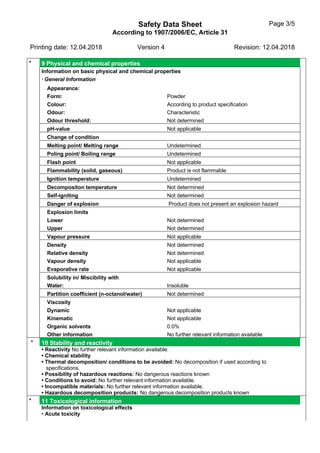 Safety Data Sheet Proceed Powder Ceramics - GC India Dentals | PDF