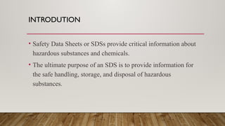 Safety Data Sheets in the medical laboratory | PPTX