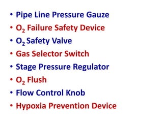 SAFETY FEATURES OF ANAESTHESIA MACHINE | PPTX
