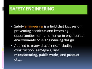 SAFETY ENGINEERING AND ECONOMICS | PPTX