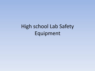 Safety equipment | PPT