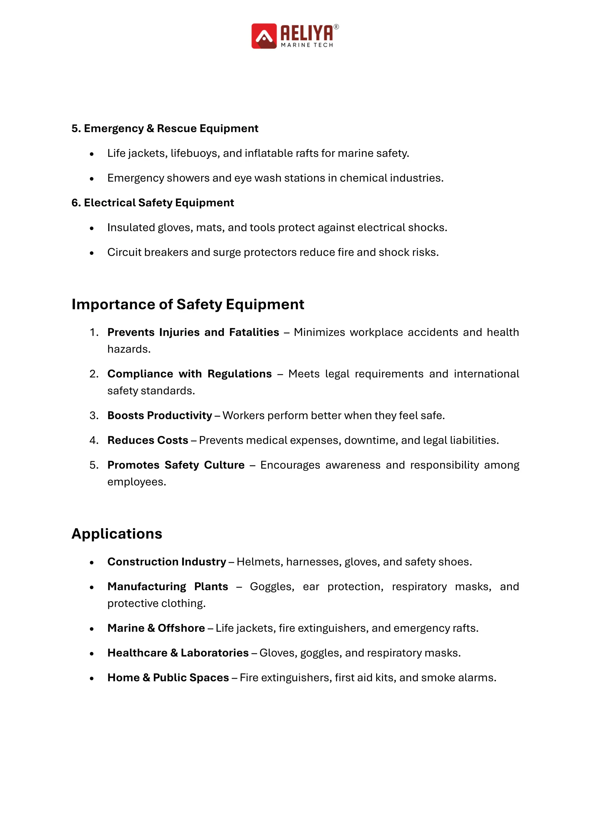 Essential Safety Equipments for Work & Home | PDF
