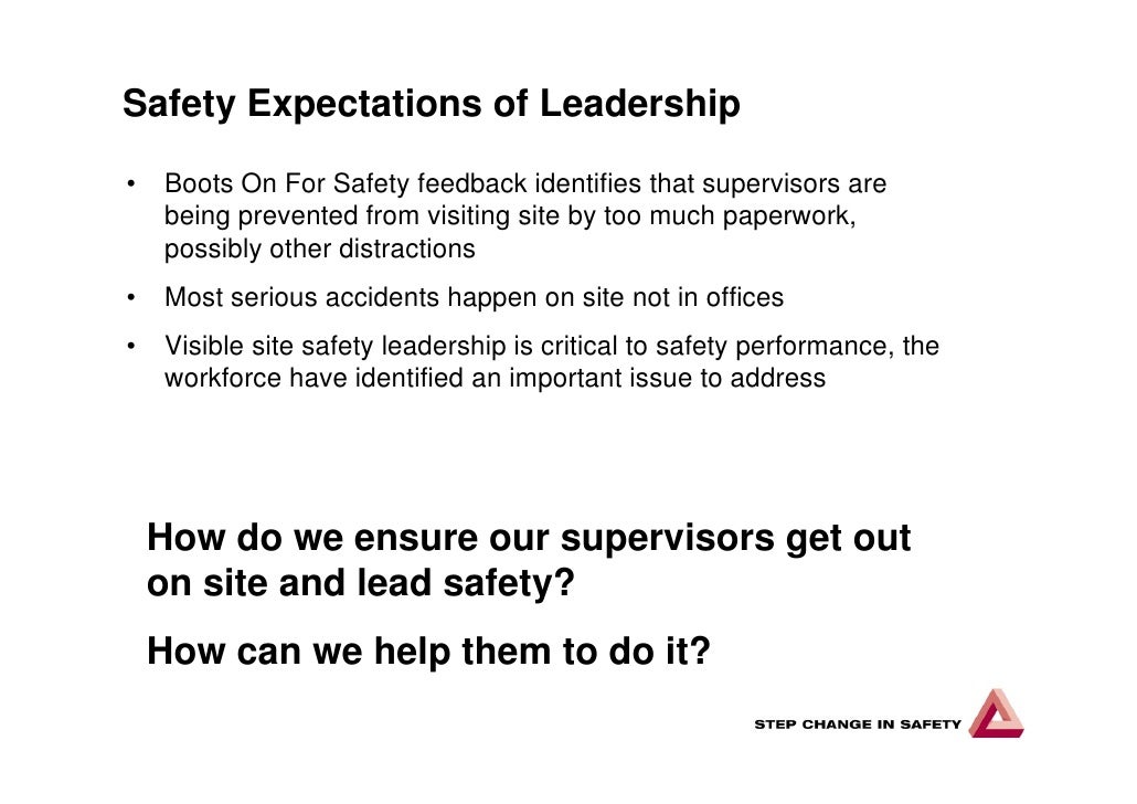 Safety Expectations of a Site Leader