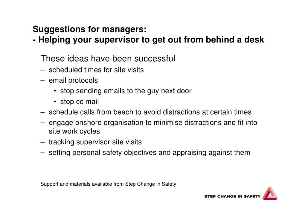 Safety Expectations of a Site Leader