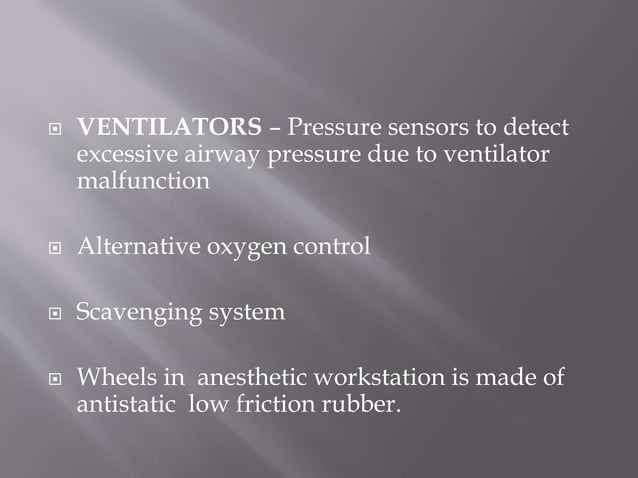 Safety features in anesthesia machine | PPTX