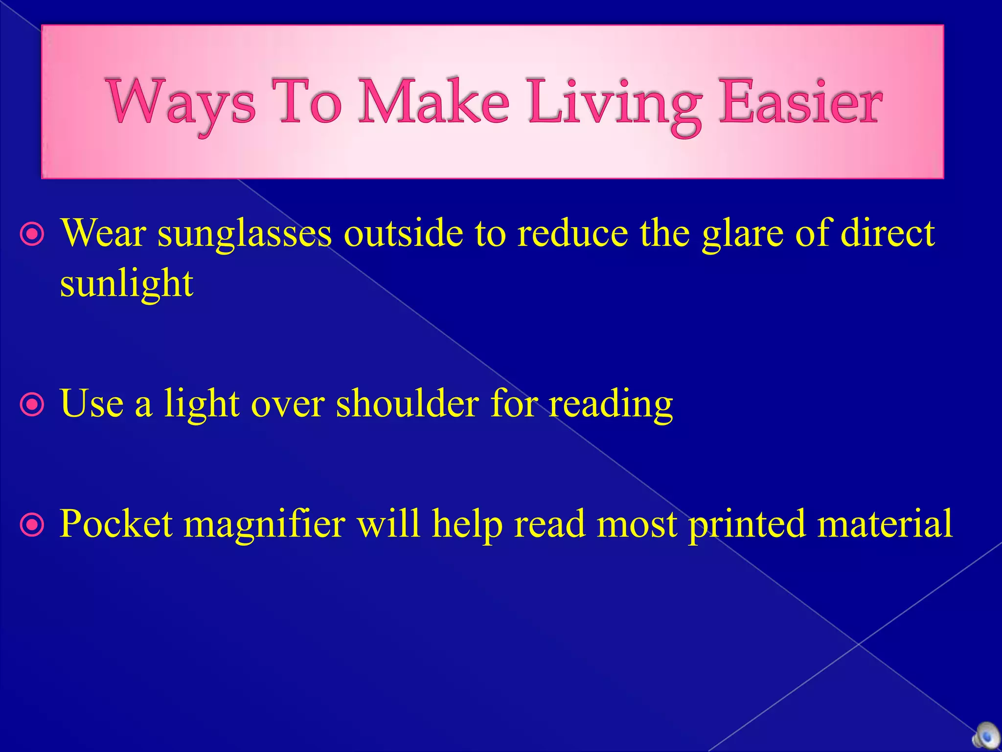 Safety for elderly with visual limitations powerpoint video[1] | PPTX
