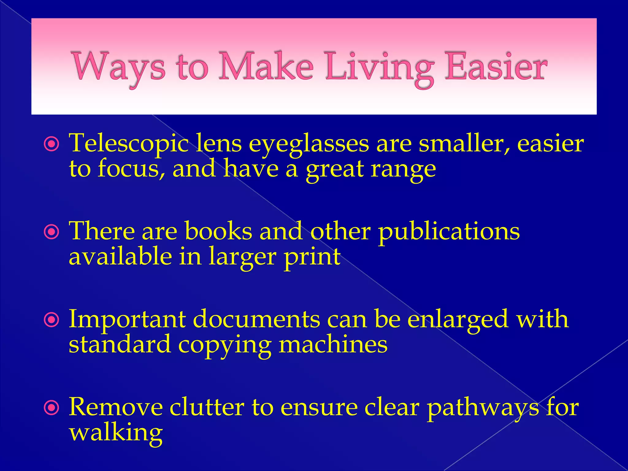 Safety for elderly with visual limitations powerpoint video[1] | PPT