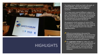 Safety Forum 2018 - Overview | PDF