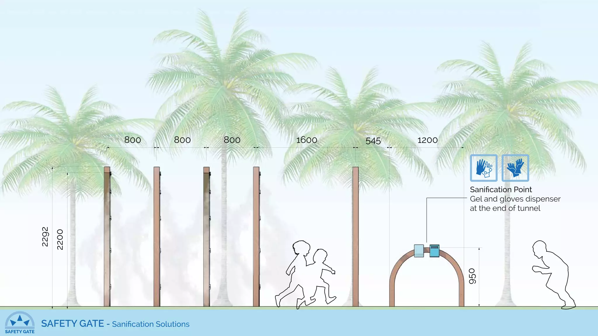 Safety gate sanification solutions perminent arch and inflatable solution | PPT