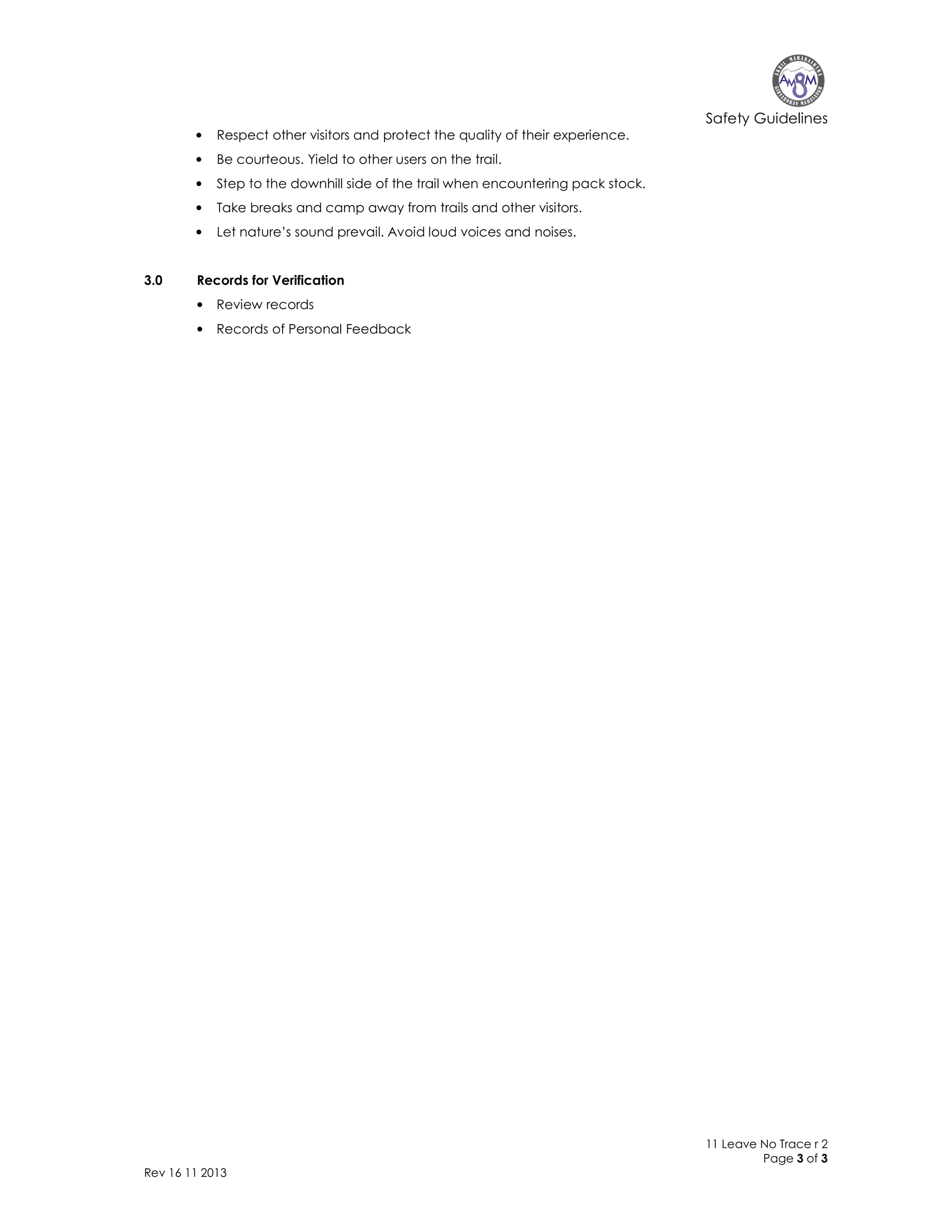 Safety guidelines by ec 11 leave no trace lnt- r 2 | PDF