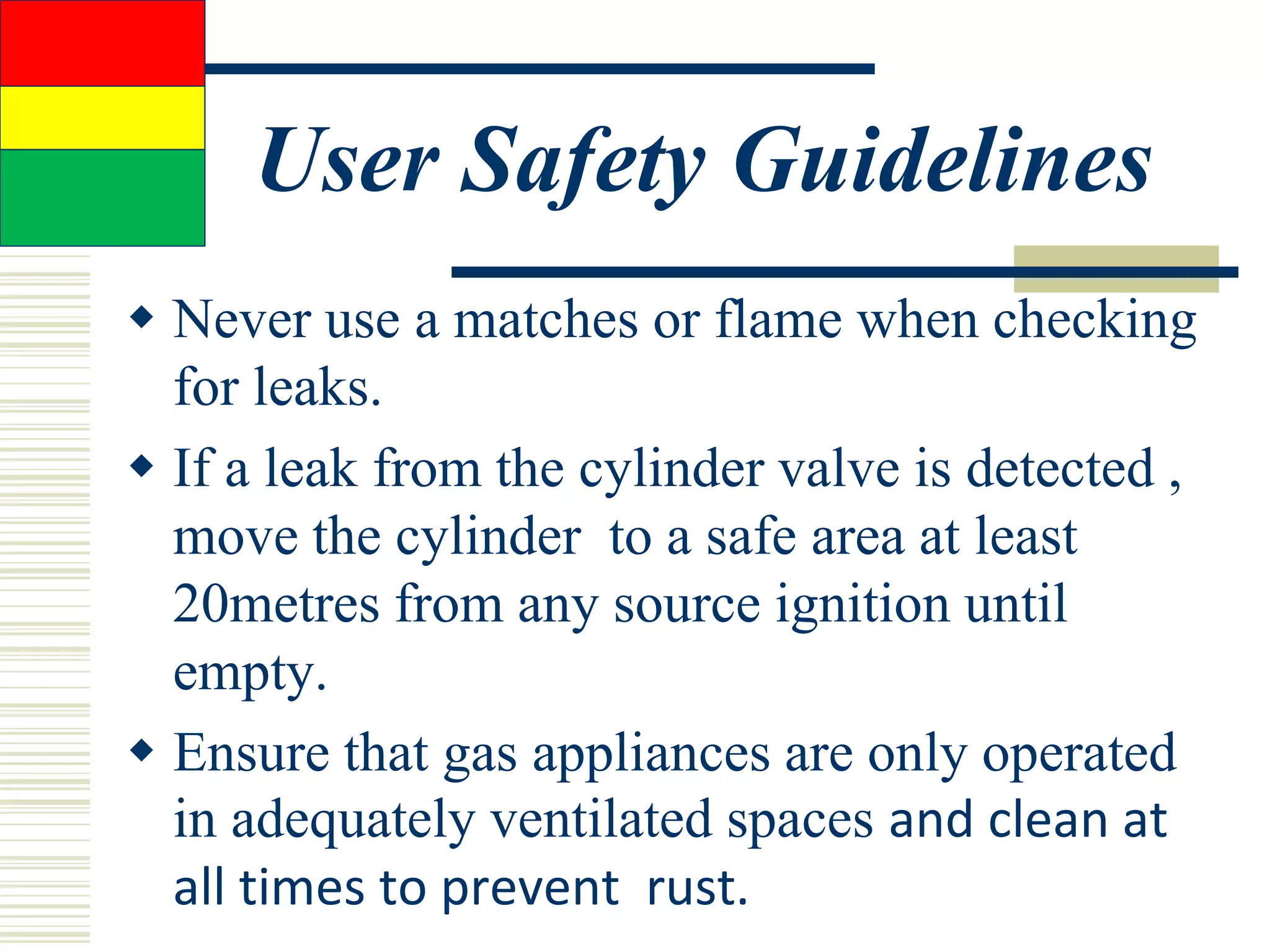Safety guidelines for (lpg) cylinders. | PPTX