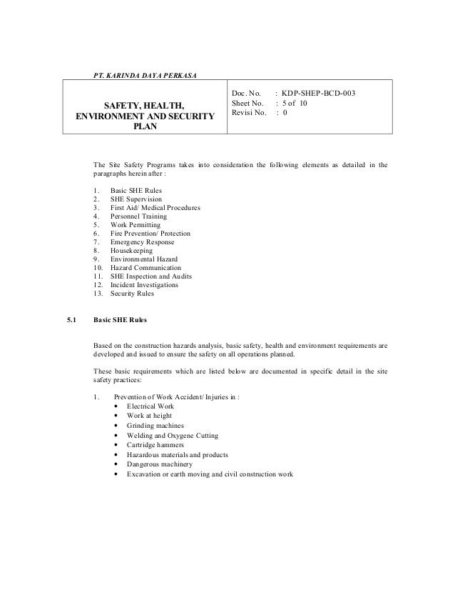 Safety health and environment