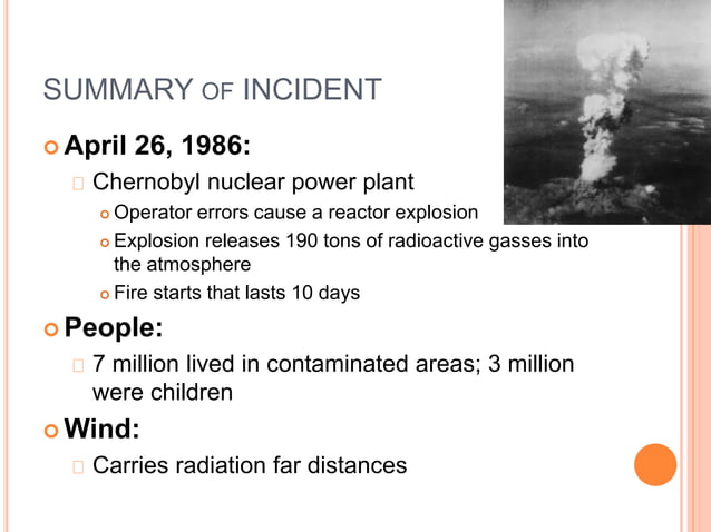 Safety, Health & Environment Presention (Chernobyl Tragedy) | PPT