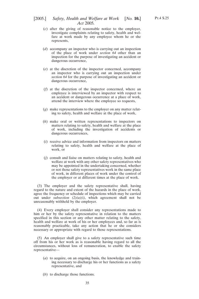 Safety, health and welfare at work act 2005 | PDF