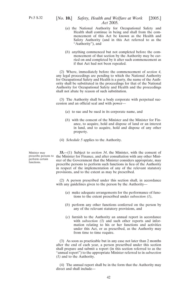 Safety, health and welfare at work act 2005 | PDF