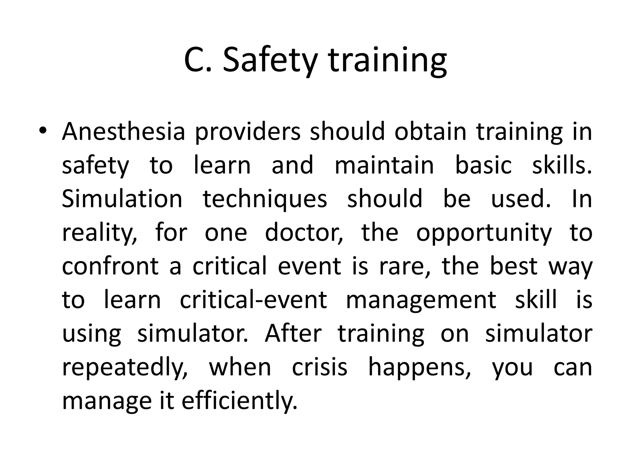 Safety in Anesthesia | PPTX