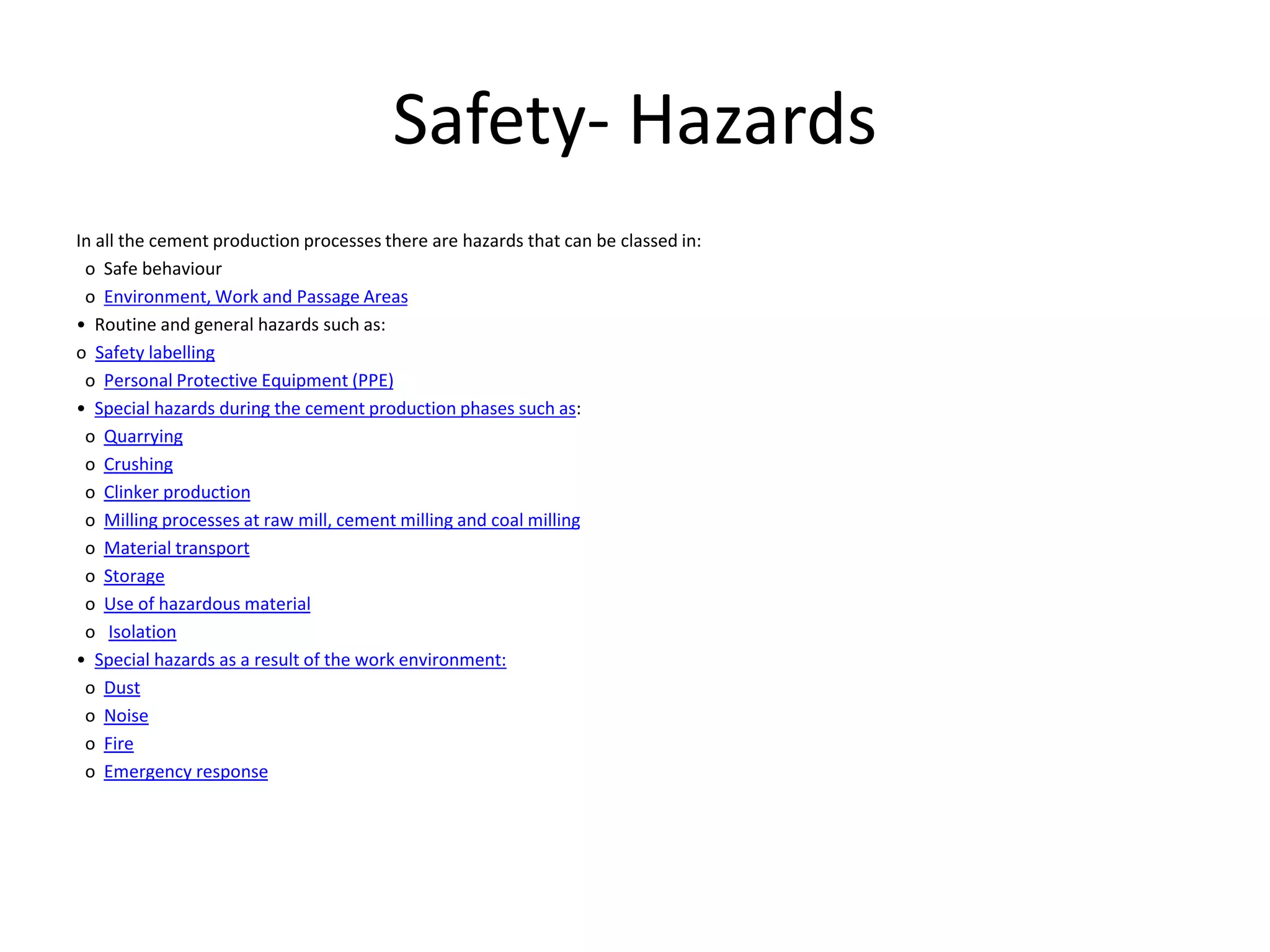 Safety in cement plant | PPTX