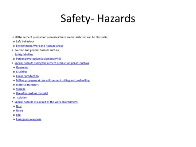 Safety in cement plant | PPTX